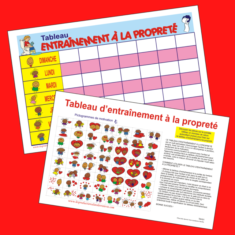 Tableau d’entrainement à la propreté (téléchargeable) | Ressources ...